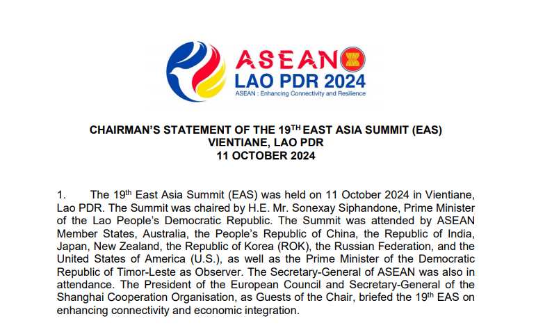 Chairman’s Statement of The 19th East Asia Summit (EAS) - ASEAN ...
