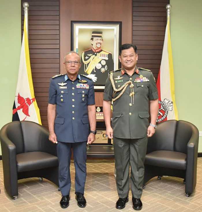 Commander of the Royal Brunei Armed Forces (RBAF) receives a courtesy ...